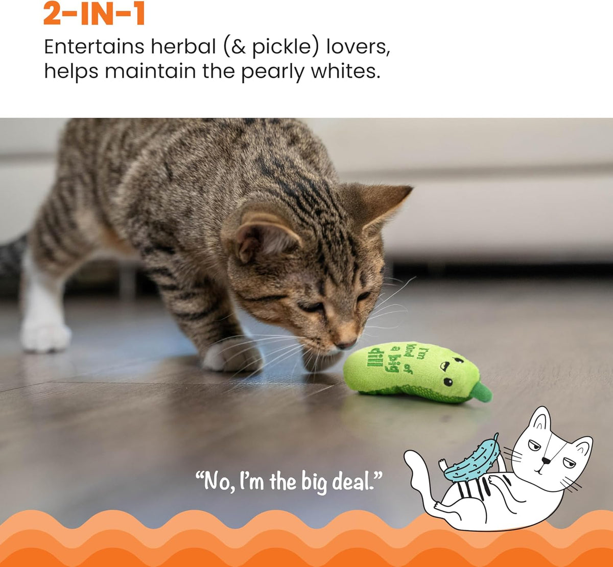 PetStages Crunchy Pickle Kicker Catnip Cat Toy